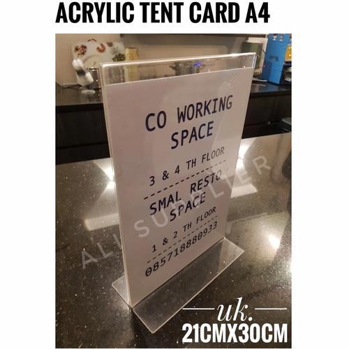Jual TEMPAT BROSUR / TENT HOLDER A4 / TENT CARD AKRILIK DISPLAY A4 2 SISI - Jakarta Barat - Ali ...