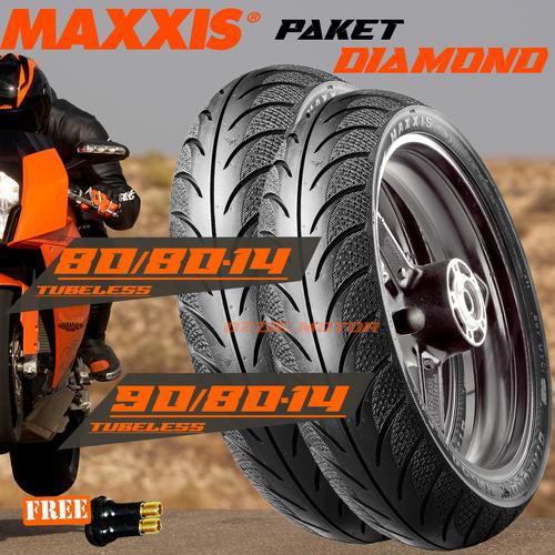 Jual PAKET BAN MAXXIS DIAMOND 80/80 & 90/80 Rim 14 BEAT FINO LEXI MIO ...