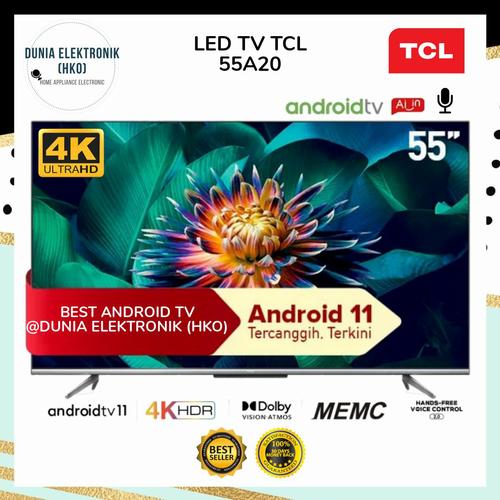 Promo LED TV TCL 55A20 55" 55 INCH SMART TV ANDROID 11 4K UHD Cicil 0% ...