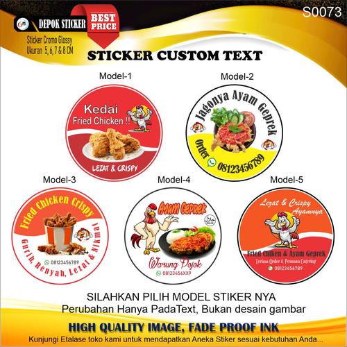 Jual Stiker label Fried Chicken Ayam Geprek - Ukuran 7 CM - Kota Depok ...