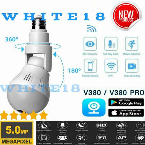 Jual Smart Net IP Camera Bola Lampu V380 Pro Wifi IP Cam Turbo HD ...