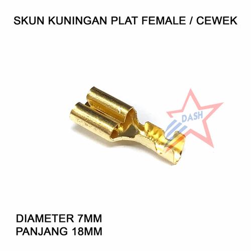 Jual SKUN KUNINGAN 7MM TERMINAL CABLE SCUN GOLD FEMALE KONEKTOR AKI ...