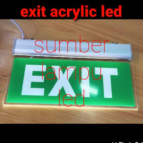 Jual emergency exit sign led 5w 5watt exit acrylic led gantung 5 watt ...