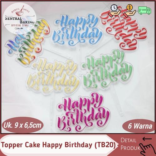 Jual Topper Cake Happy Birthday (TB20) / Toppers Tulisan Ulang Tahun ...