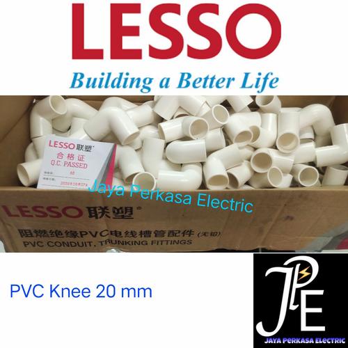 Jual pipa conduit 90° elbow 1/2 keni / knee pvc 20mm siku lesso fitting ...