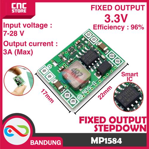 Jual MP1584 SMALL FIXED OUTPUT STEP DOWN DC 3A 7V-28V TO 3.3V MODULE ...