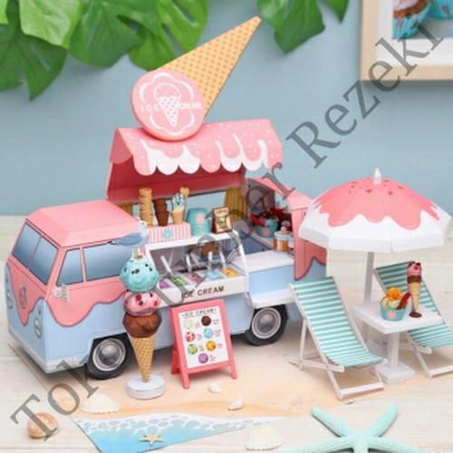 Jual Paper Craft 3D Toko Miniature World Ice Cream Papercraft Kitchen ...