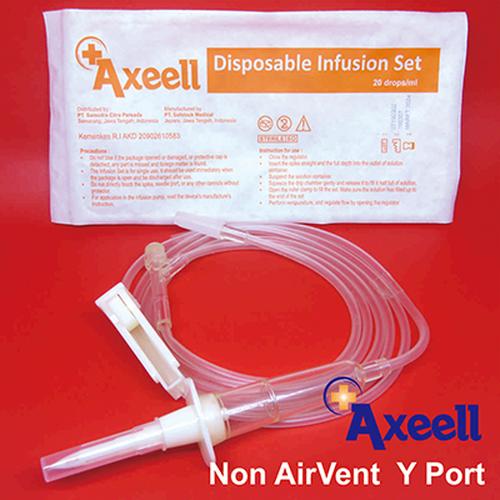 Jual Infuset Dewasa / Infusion set Non AirVent Y Port - Model Axeell - Kab. Bekasi - aomedika ...