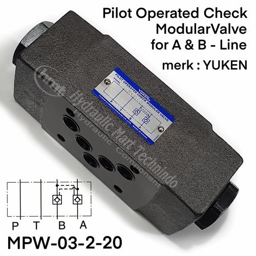 Jual check valve MPW-03-2-20 pilot operated check modular valve merk ...