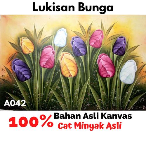 Jual Lukisan Dinding Hiasan Dinding Ruang Tamu Bunga Besar Dekorasi ...