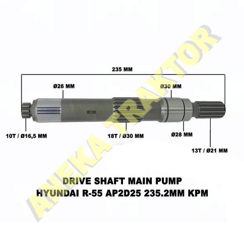 Jual DRIVE SHAFT MAIN PUMP HYUNDAI R-55 AP2D25 KPM - Kota Denpasar ...