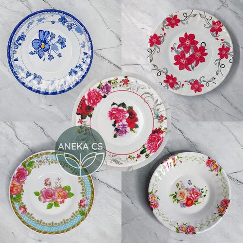 Promo Piring Melamin 8 Inch - Piring Motif Bunga - Piring Makan - 408 ...