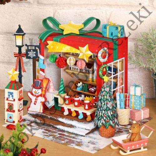 Jual 3D Toko Miniature World Paper Craft Christmas Market Papercraft ...