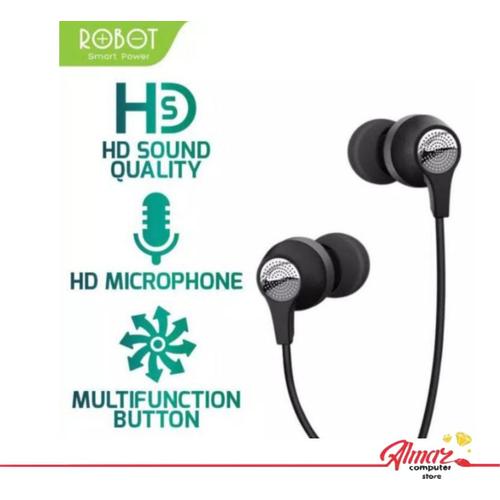 Jual ROBOT Earphone RE-101S Original Headset HD Sound Bass - Kab ...