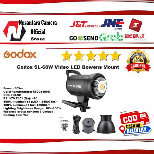 Jual Godox SL-60W Video LED Bowens Mount SL - 60w White Lighting Lampu ...