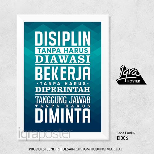 Jual Disiplin Tanpa Harus - Poster Motivasi Ruang Kerja Kantor & Frame ...