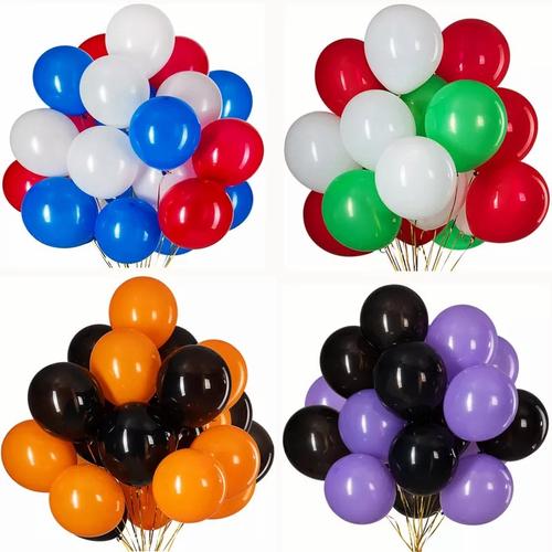 Jual balon latex doff 12 inch isi 30 pcs warna campur orange hijau ...