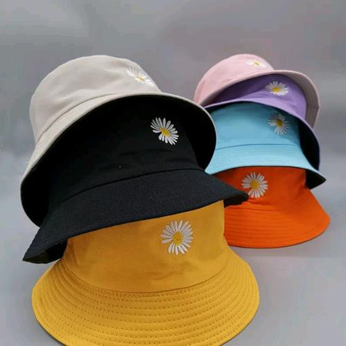 Jual Topi Bucket Dewasa Dan Anak Dua Sisi Motif Bordir Bunga Daisy ...