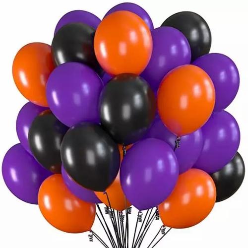 Jual balon latex doff 12 inch isi 30 pcs warna campur orange hijau ...