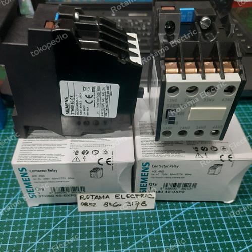 Jual CONTACTOR RELAY 4NO 220VAC SIEMENS 3TH80 40E 220VAC KONTAKTOR 4NO ...