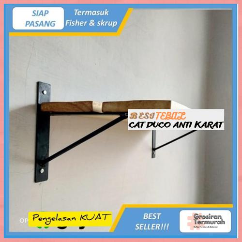 Jual Rak Dinding (include: siku + skrup) Sherlock Tools - Hitam ...