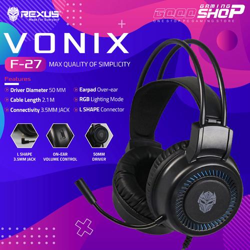 Jual Rexus Vonix F27 / F-27 - Wired Gaming Headset - Blue - Jakarta ...