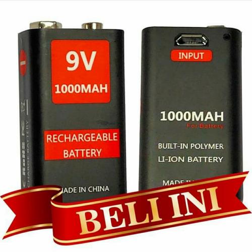 Jual Baterai Kotak 9V 1000Mah 1.000 Mah Charge Isi Ulang Batre ...