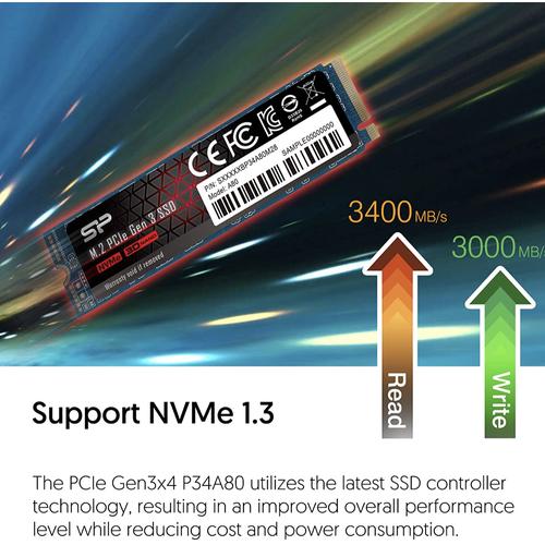Promo Silicon Power A80 1TB NVMe M.2 PCIe Gen3x4 2280 TLC 3,400/3 ...
