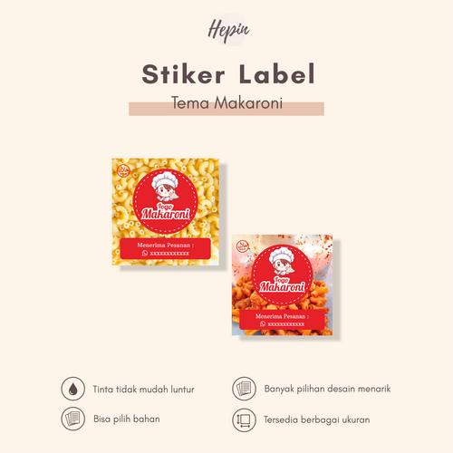 Jual Cetak Stiker Label Produk Makaroni - persegi, 4 x 4 cm - Kota ...
