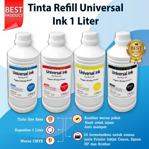 Promo Tinta Refill Ink Universal 1 Liter CMYK Epson Printer L120 L121 ...