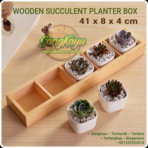 Jual Wood succulent planter box kotak tanaman kaktus pot sukulen kayu ...