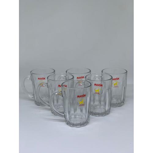 Jual 1 set isi 6 pcs Gelas Gagang Maxim 270ml/Gelas Kopi/Gelas Jus ...
