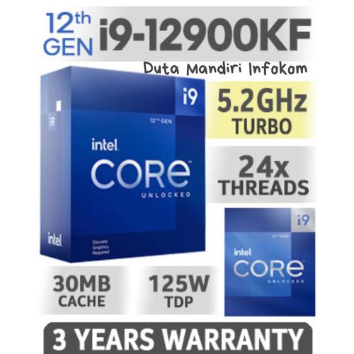 Promo Processor Intel Core I9 12900KF Box Alder Lake -Socket LGA 1700 3.2Ghz Cicil 0% 3x ...