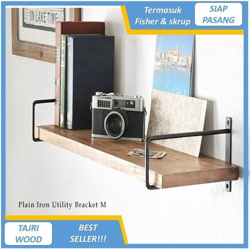 Jual Rak Besi Tempel Dinding 30cm + Papan Kayu - Putih, Panjang 30cm ...