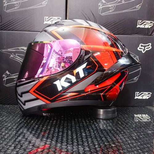 Jual KYT HELM FALCON FR ARMOR BLACK RED | VISOR+IRIDIUM+SPOILER 3D ...