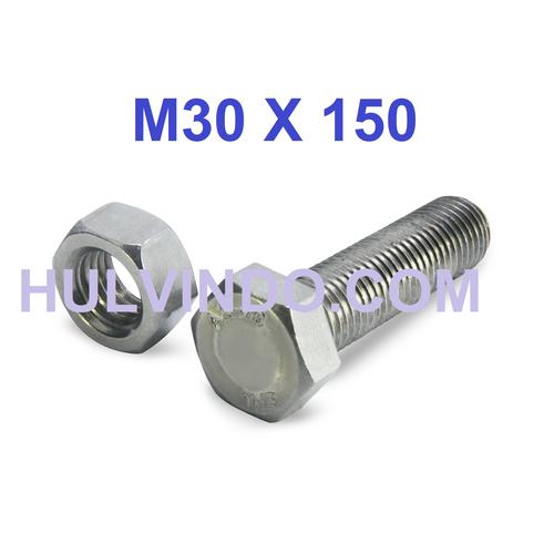 Jual BAUT MUR HEX STAINLESS STEEL 304 M30 X 150 - Kota Tangerang - Toko ...