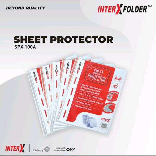 Jual Plastik pp pocket / sheet protector A4 Inter x folder isi 10 lembar - Jakarta Barat ...