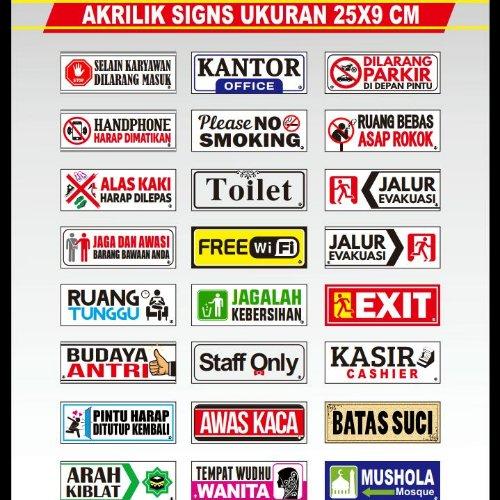 Jual Akrilik Sign board papan tanda akrilik UV print - Kota Bekasi ...