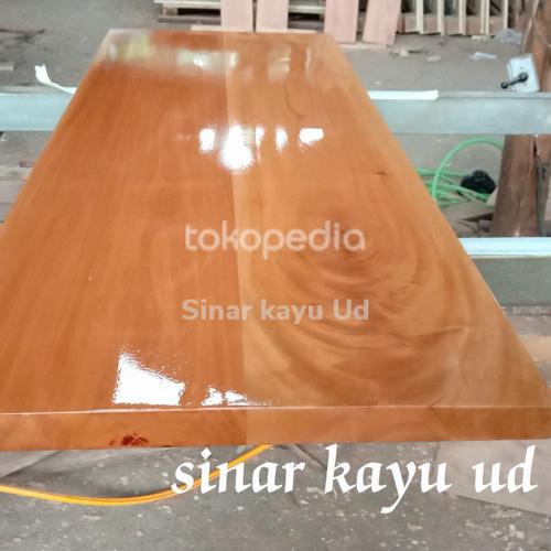 Jual top table daun meja kayu super mahoni solid,,ukuran 100x60x3,5 ...
