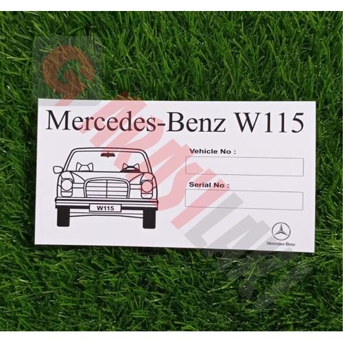 Jual STICKER MERCEDES-BENZ W115 BARCODE TEMPEL DALAM KACA - Kota ...