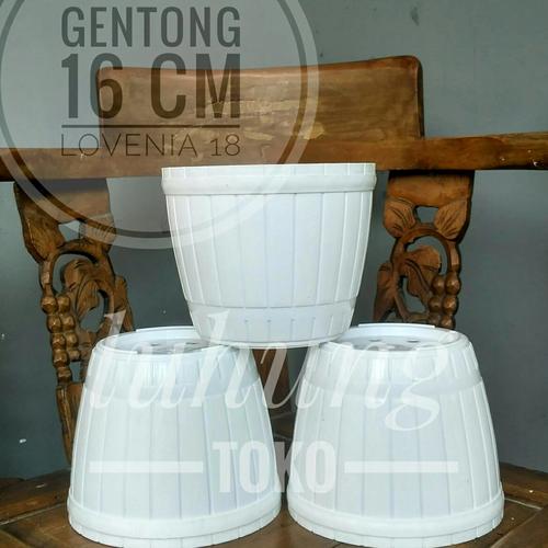 Promo Pot Bunga / Tanaman Cantik 16 cm Motif Gentong Kayu Lovenia ...