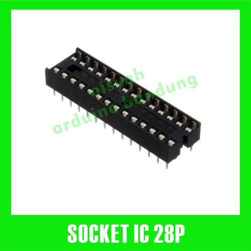 Promo soket ic 28p 28 pin socket ic kaki 28pin adapter 2x14 dip atmega8 ...