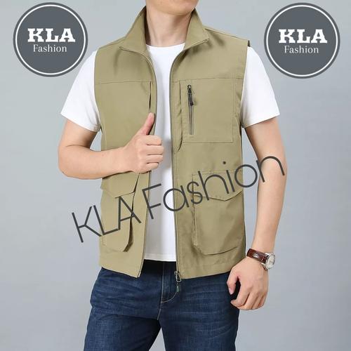 Jual rompi pria terbaru/rompi kantor/rompi keren cotton drill - Hijau ...