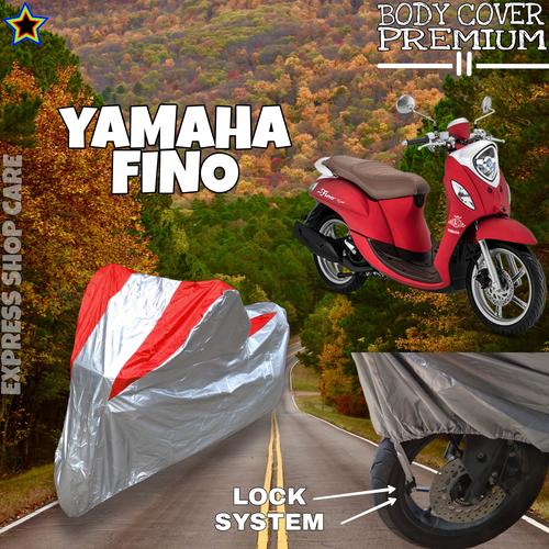 Jual Cover Motor YAMAHA FINO Silver MERAH Sarung Yamaha Fino WATERPROOF ...