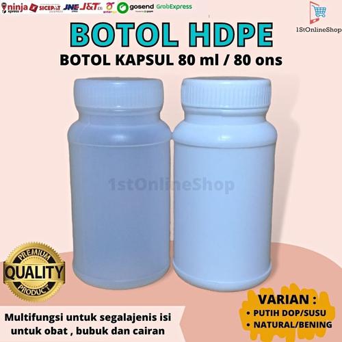 Jual BOTOL HDPE KAPSUL OBAT 80 ONS / BOTOL KAPSUL / BOTOL OBAT ...