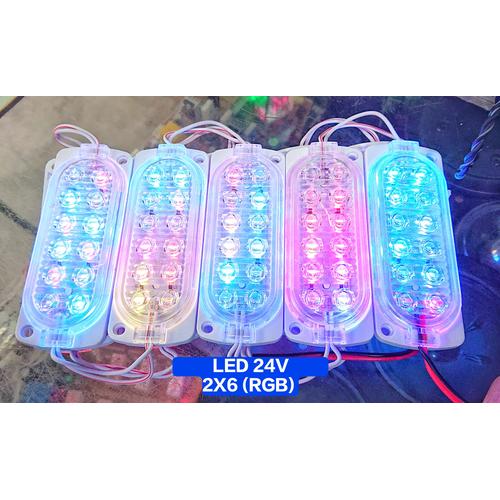 Jual Modul Led 12 Mata 24V RGB /Led Strip 24V 2x6 Mata RGB Led 24V ...