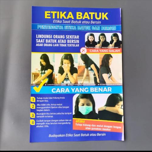 Jual Poster Etika Batuk dan Bersin, Poster LAMINATING - Kab. Sleman ...