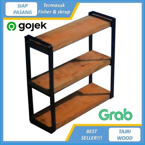 Jual Rak Dinding Susun Lebar Besi Dan Kayu Penyimpanan Minimalis ...