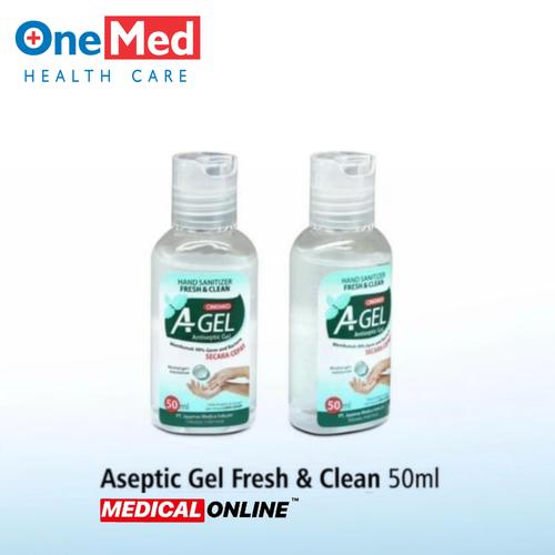 Jual ASEPTIC GEL FRESH & CLEAN HAND SANITIZER 50ML AGEL ONEMED - Kota ...