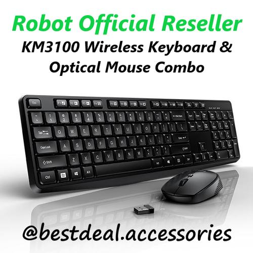 Jual Robot KM3100 Wireless Keyboard & Optical Mouse Combo Set (New ...